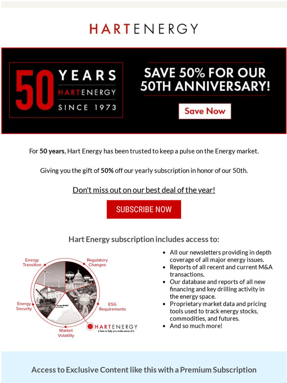 Hart Energy: Celebrating 50 years of Hart Energy|Redeem your Offer now ...