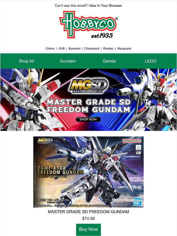 Hobbyco: Available now! MGSD - the Freedom Gundam! | Milled