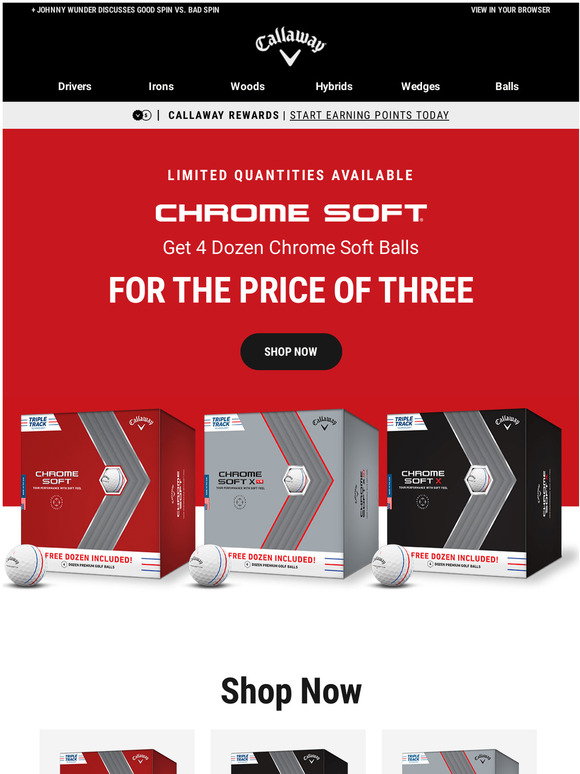 Callaway Golf: Limited Time Offer: 4 Dozen Chrome Soft Golf Balls For ...