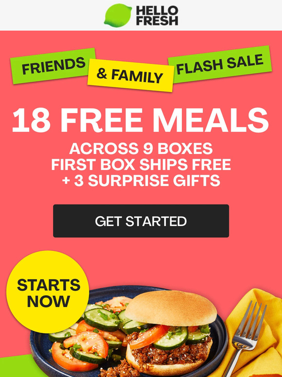 HelloFresh: STARTS NOW: Friends & Family Sale @ HelloFresh | Milled