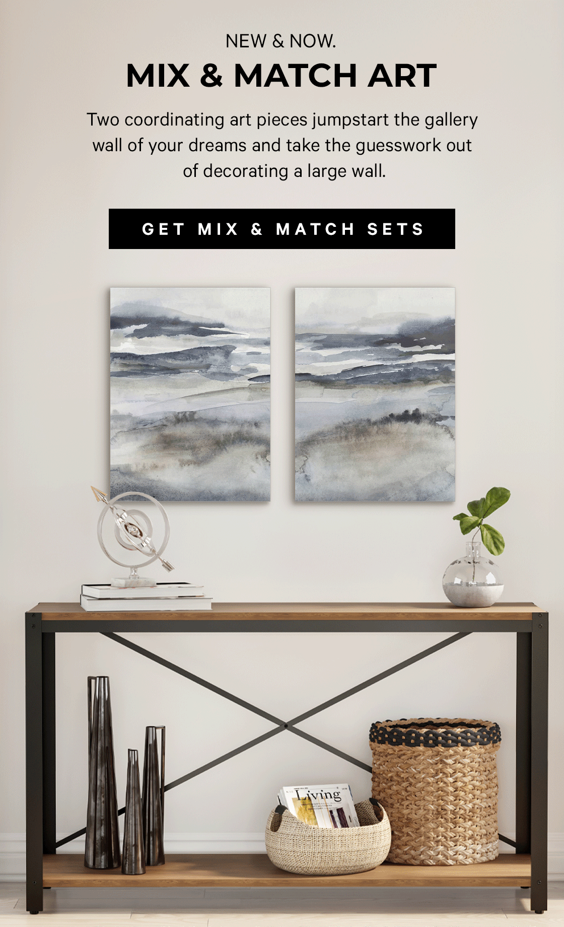 Art.com: The secret to a gallery wall refresh? Mix & match art sets ...