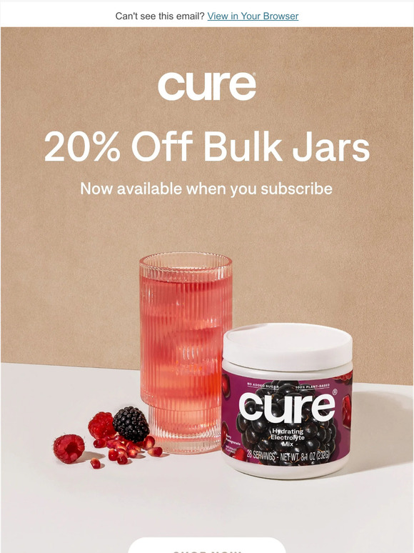 Cure Hydration: 🚨 Bulk Jars: Now Available on Subscription | Milled
