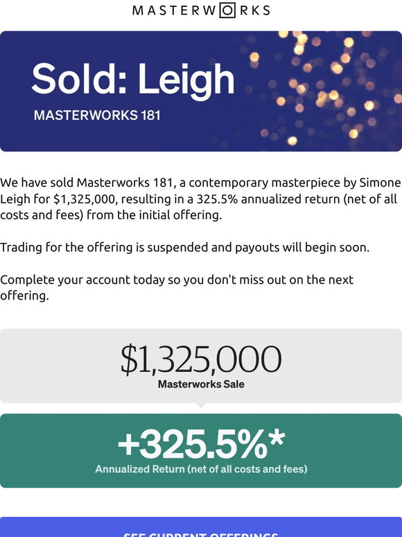Masterworks: SOLD! Simone Leigh (Masterworks 181) | 325.5% Annualized ...