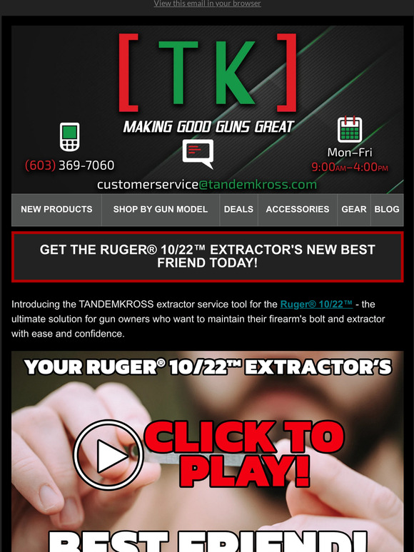 Tandemkross: Your Ruger® 10/22™ Extractor's NEW BEST FRIEND! 🤗 | Milled