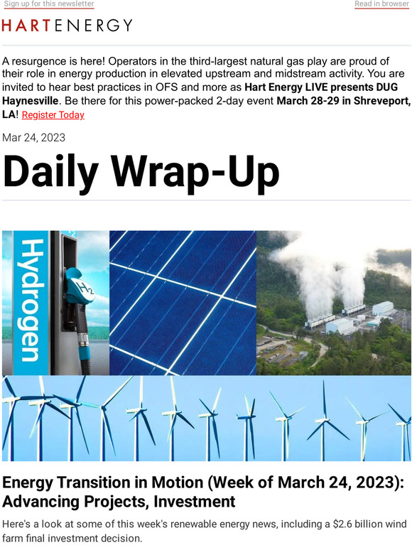 Hart Energy: Daily Wrap-Up: Energy Transition in Motion; Oil is ...
