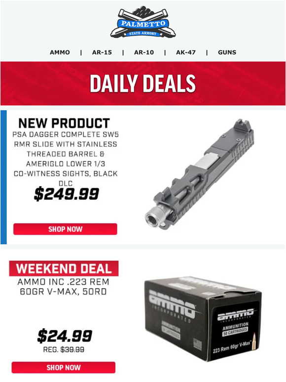 Palmetto State Armory: New Weekend, New Product! | PSA Dagger SW5 Slide ...