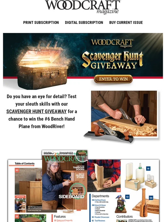 Woodcraft: Woodcraft Magazine Scavenger Hunt Giveaway—Enter Today! | Milled