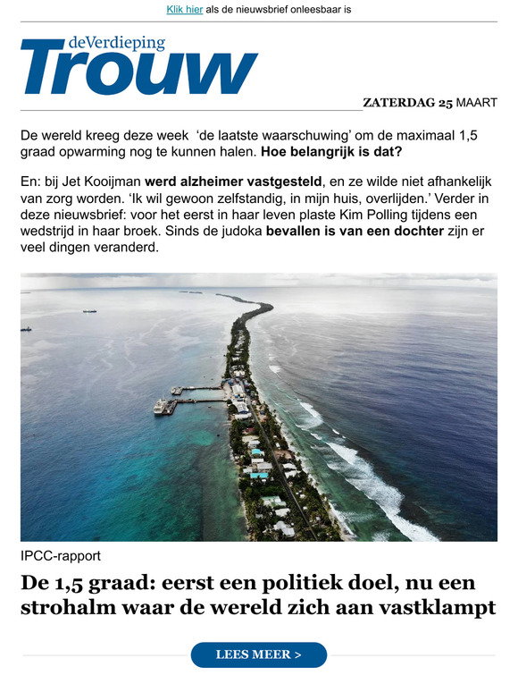 Trouw: Hoe belangrijk is die drempel van 1,5 graad? | Milled