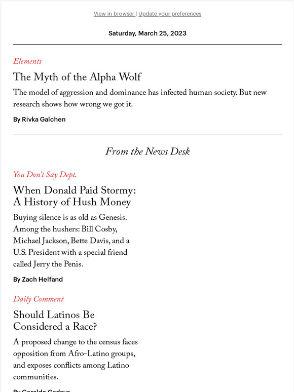 The New Yorker: The Myth of the Alpha Wolf | Milled