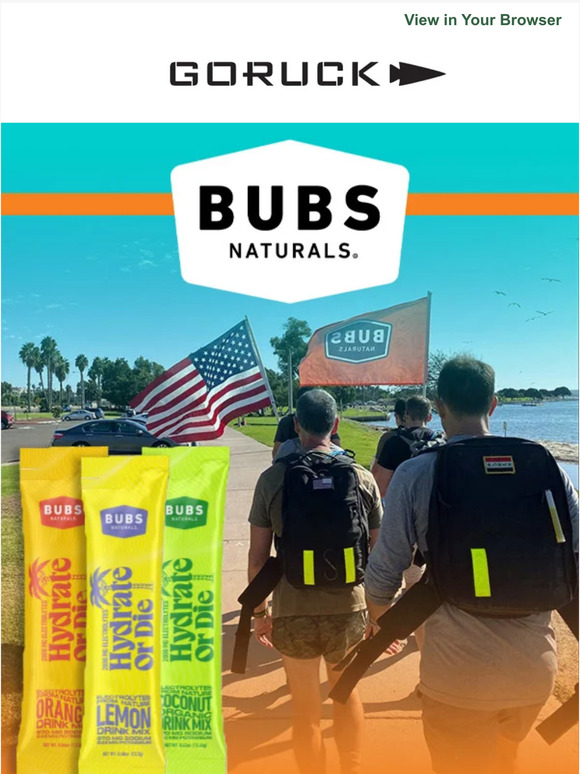 GORUCK: BUBS Naturals Now Official Partners of GORUCK & Sandlot Jax | Milled