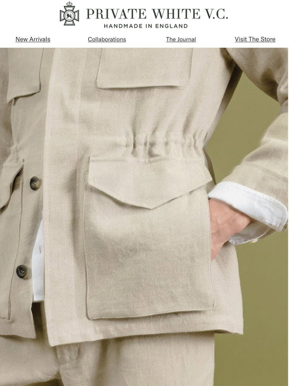 Private White V.C.: The Linen Field Jacket | Milled