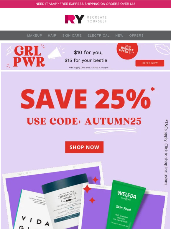 RY: LOADING... 25% Off Your Next Beauty Haul 🛍️ | Milled