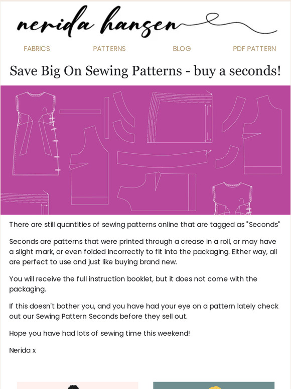 Nerida Hansen Fabrics: Save Big on Sewing Patterns | Milled