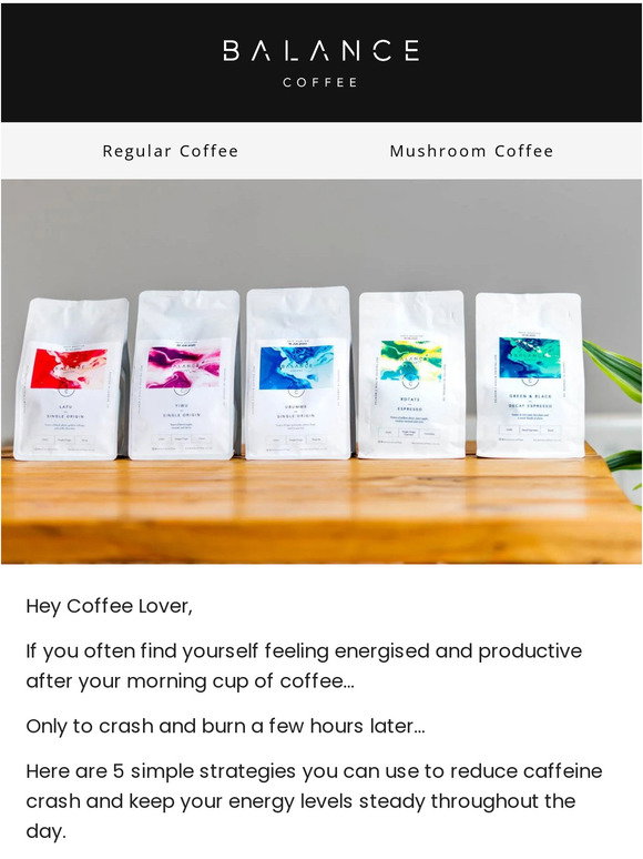 Balance Coffee: 5 ways to combat caffeine crash 🤦 | Milled
