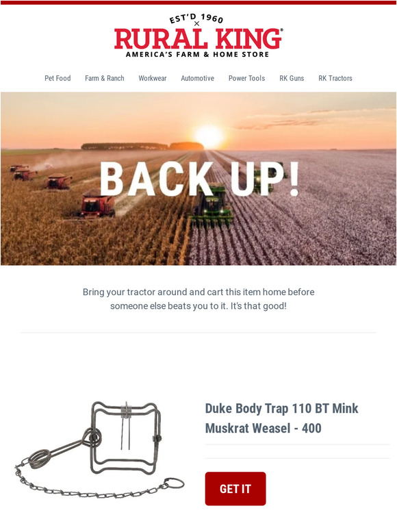 Rural King.com: Put it in reverse and pick this up! | Milled