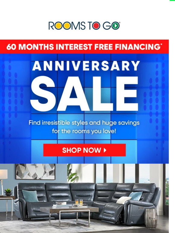 Rooms To Go: Get your Anniversary Sale savings now! | Milled