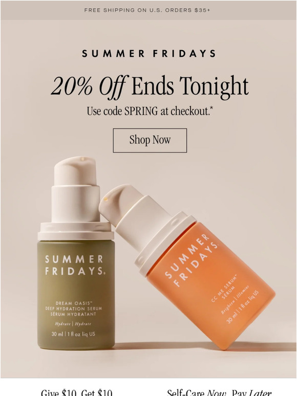 Summer Fridays: 20% Off Ends Tonight! | Milled
