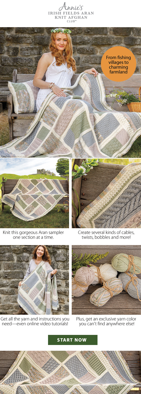 Annie's: Introducing a BRAND-NEW Aran Knit Afghan! | Milled