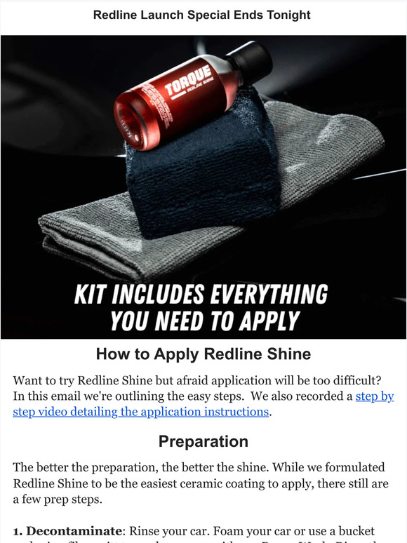 Torque Detail: How to Apply Redline Shine - Step by Step Instructions ...