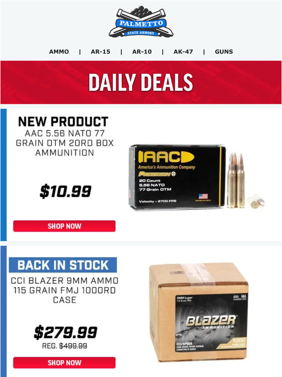 Palmetto State Armory: New AAC Ammo! | AAC 5.56 NATO 77gr OTM 20rd Box ...