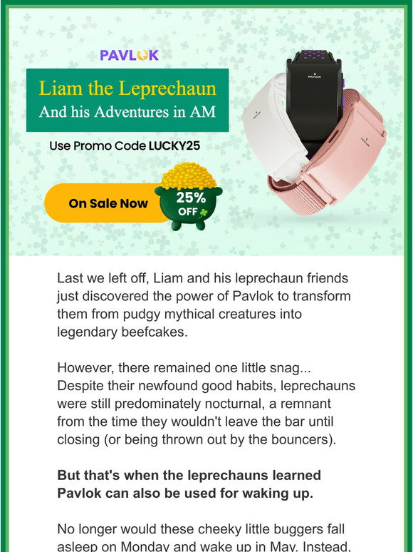 Pavlok: How Liam the Leprechaun discovered day begins before noon 🌞 ...