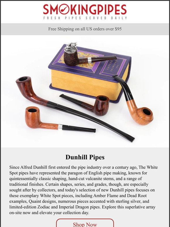 Smokingpipes: The White Spot's Finest | Exemplary Dunhill Pipes | Milled