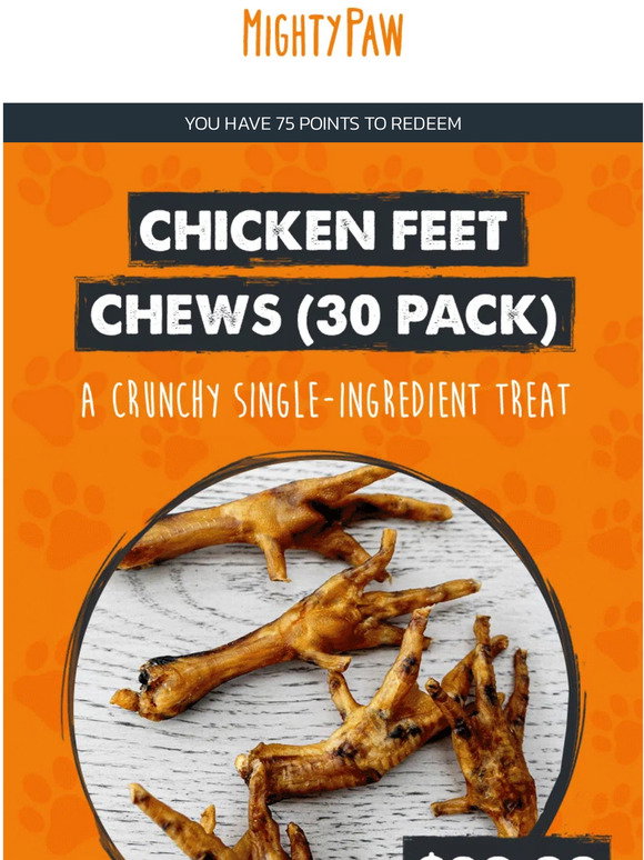 Mighty Paw: NEW! Chicken Feet Chews for Dogs | Milled