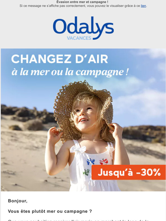 Odalys Vacances: 🧳 Changez d'air : Jusqu'à -30% sur votre séjour ! | Milled