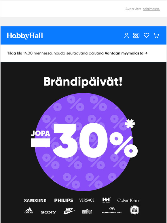 Hobby Hall FI: Brändipäivät ovat täällä! Philips, Iittala, Villeroy & Boch, Muurla ja monet muut ...
