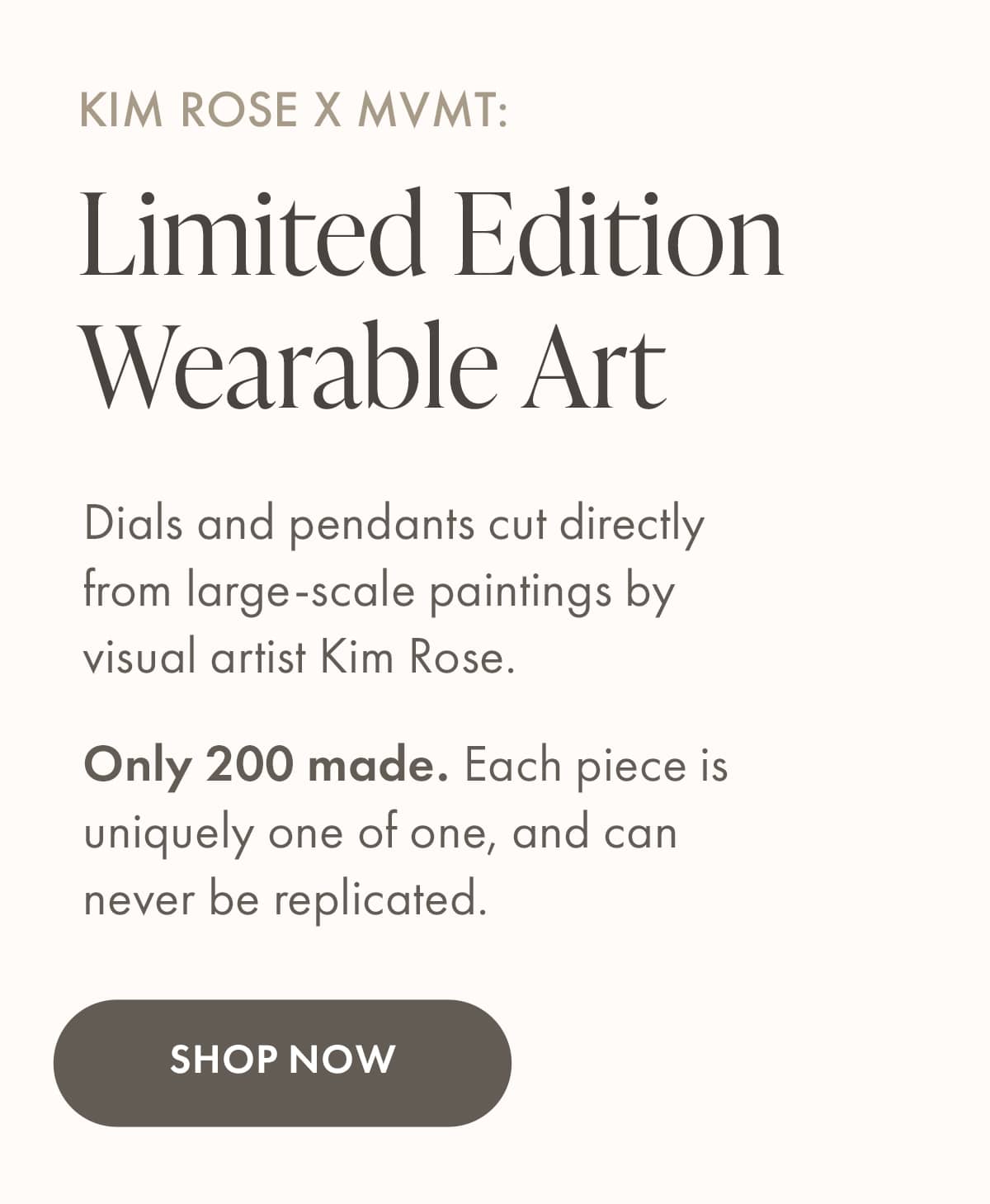 MVMT: IT'S HERE: Kim Rose x MVMT Wearable Art | Milled