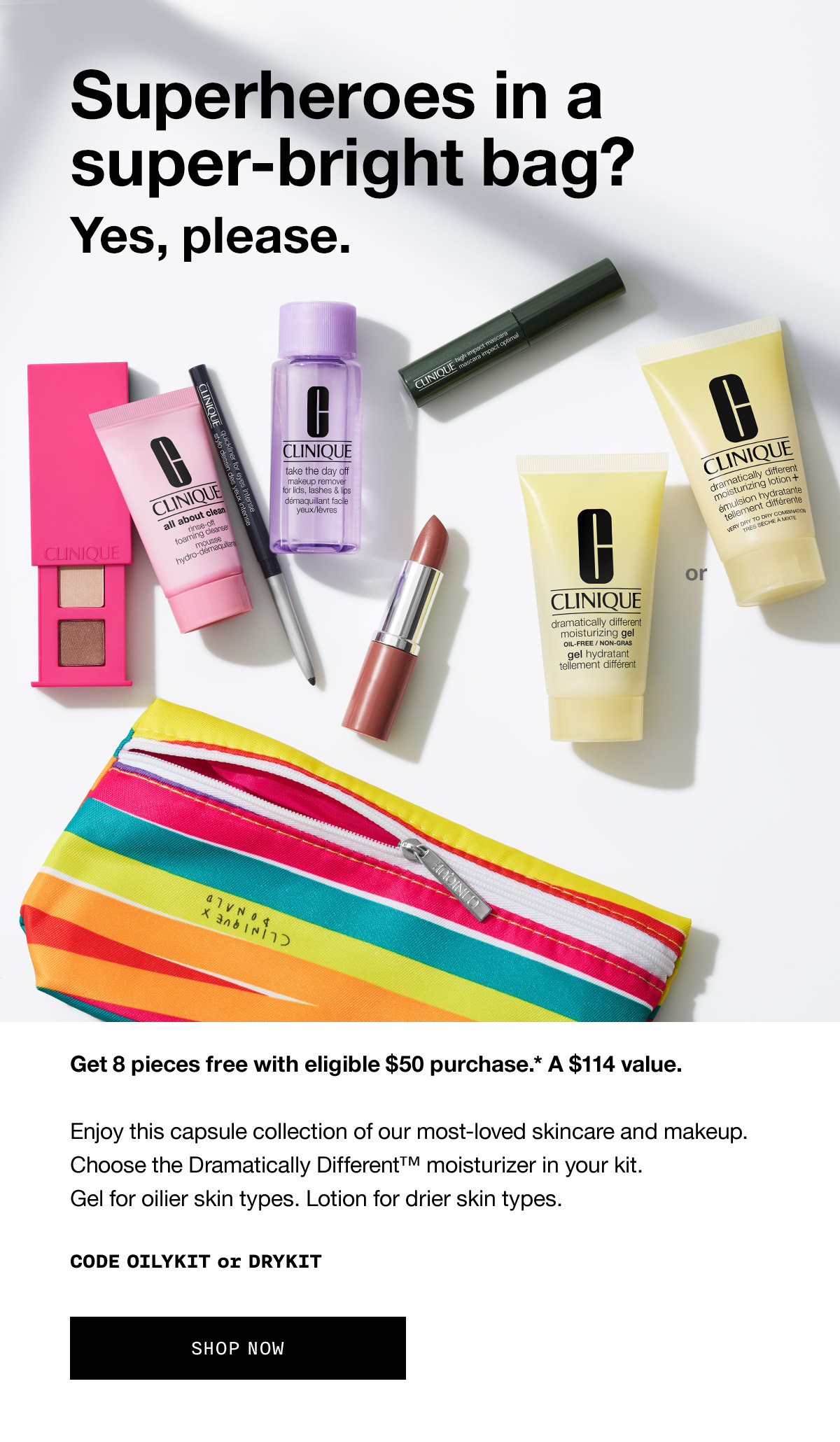 Clinique: ⚡️Super-bright Superheroes Kit. Free with $50 purchase. | Milled