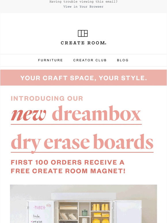 Create Room: NEW DreamBox Dry Erase Boards | Milled