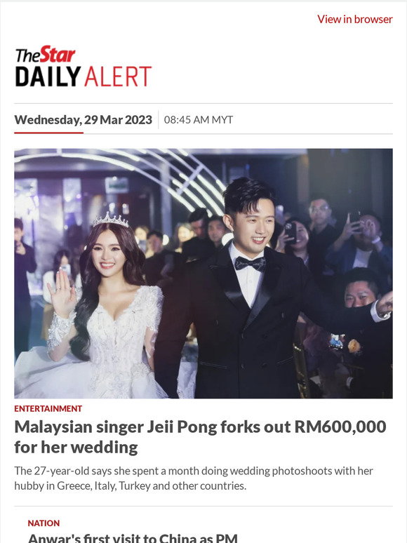 The Star: Malaysian singer Jeii Pong forks out RM600,000 for her ...