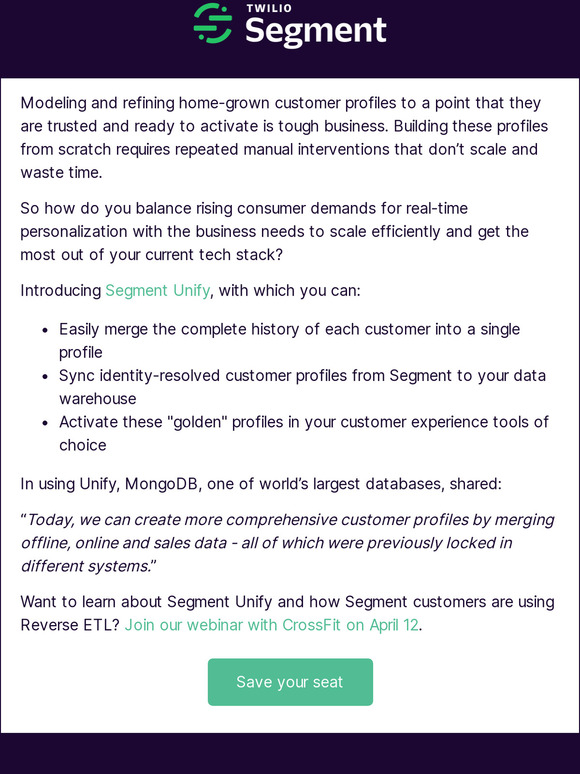 Segment: Introducing Segment Unify: Real-time identity resolution, simplified | Milled