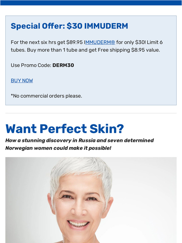 Immunocorp: $30 IMMUDERM®—6 Hour Sale! | Milled