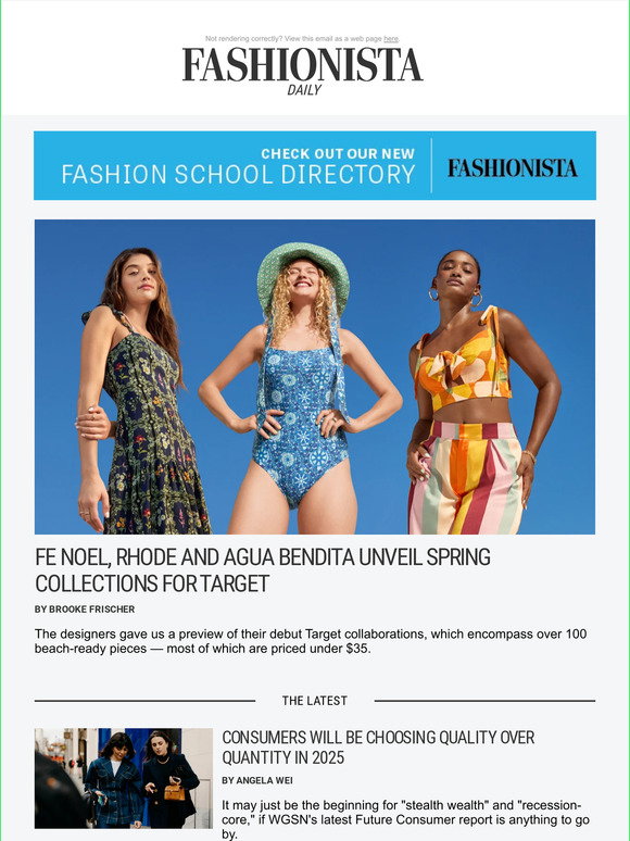 Fashionista: Fe Noel, Rhode and Agua Bendita Unveil Spring Collections ...