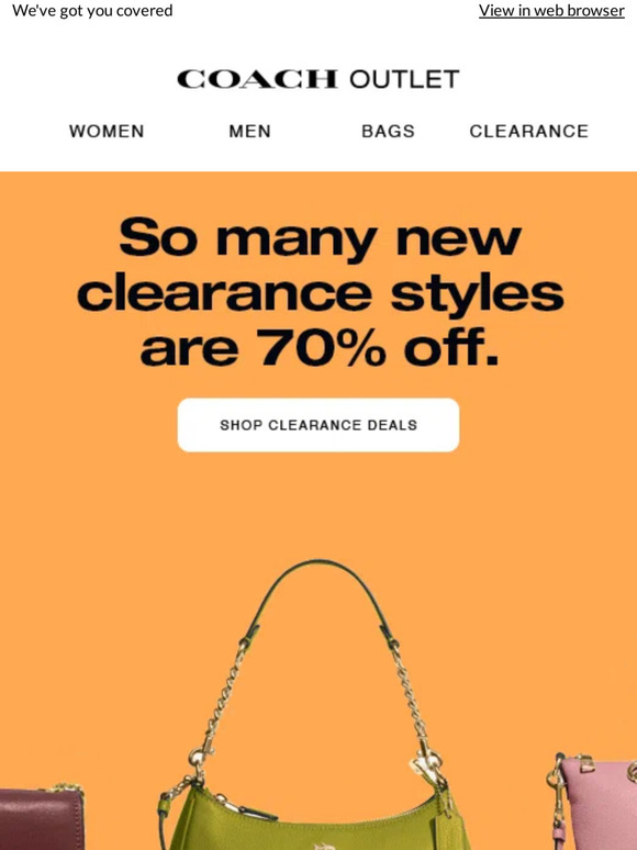 Coach Outlet: We're Announcing So Many Clearance Styles, All 70% Off ...