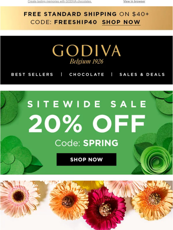 Godiva: GODIVA Fan, your 20% OFF treat is here! | Milled