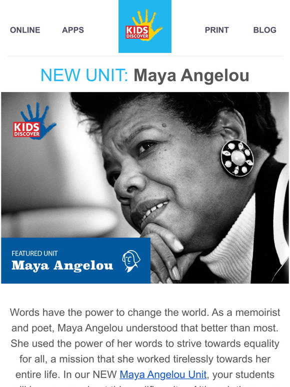 Kids Discover: NEW UNIT: Maya Angelou | Milled