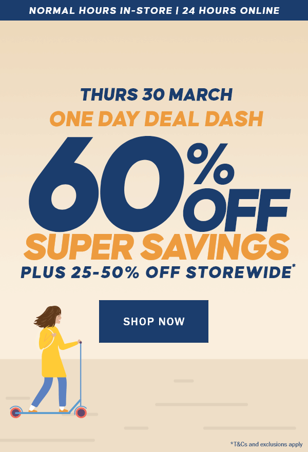 Briscoes: One day deals! 60% off super savings | Milled