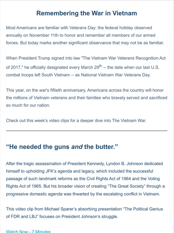 One Day University: WEEKLY SCHOLAR: Remembering the War in Vietnam | Milled