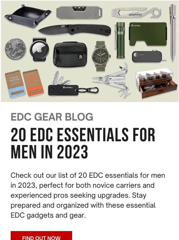 Axwell: 20 EDC Essentials for Men in 2023 🔦🔪⌚📱 | Milled