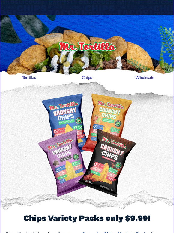 Mr. Tortilla: Variety Pack of Chips only $9.99 | Milled