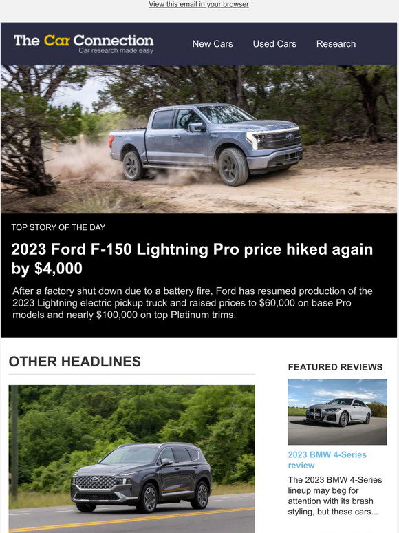 The Car Connection: 2023 Ford F-150 Lightning Pro price hiked again by ...