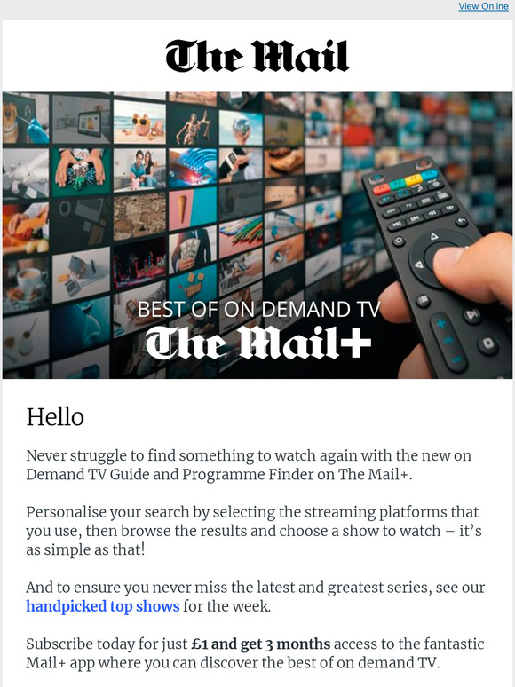 Daily Mail Experiences: Get three months of The Mail+ for just £1 | Milled