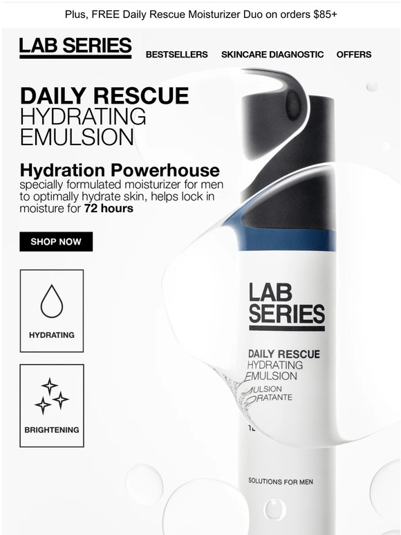 Lab Series: Hydration Powerhouse: Daily Rescue Hydrating Emulsion | Milled