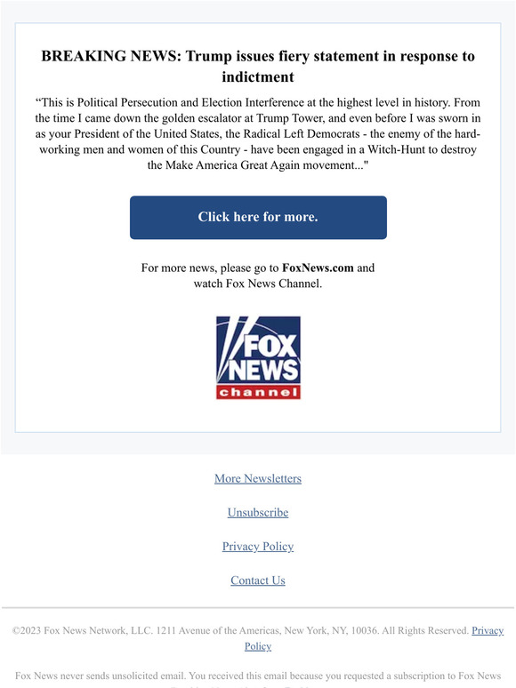 Fox News: BREAKING NEWS: Trump issues fiery statement in response to ...