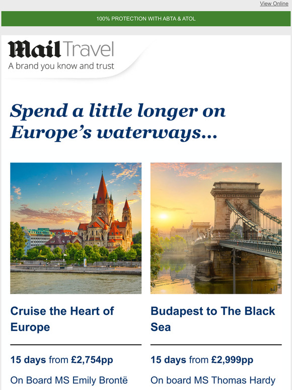 Daily Mail Experiences: Spend a little longer on Europe’s waterways ...