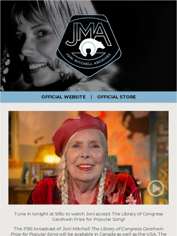 Rhino: Tune In To The PBS Broadcast Of 'Joni Mitchell: The Library of Congress Gershwin Prize ...