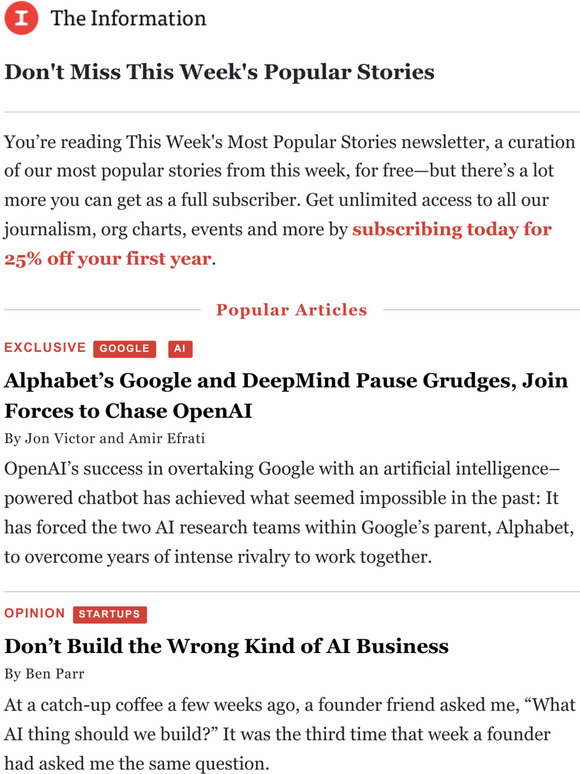 The Information: This Week's Most Popular Stories | Milled